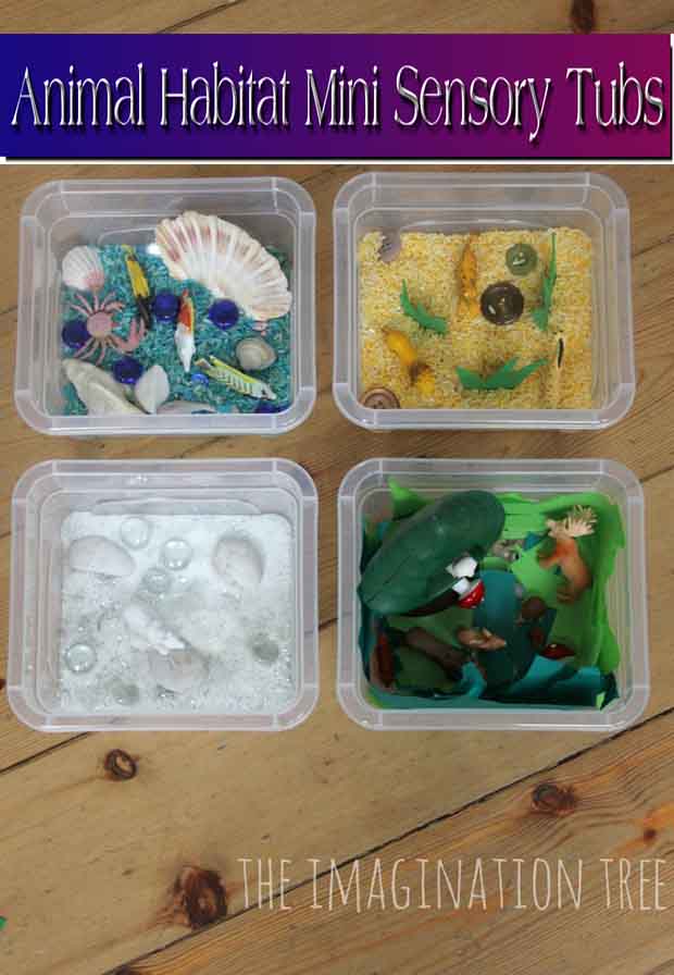 Animal Habitat Mini Sensory Tubs - Lil Moo Creations Animal Habitat Mini Sensory Tubs - Lil Moo Creations