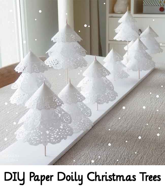 DIY Paper Doily Christmas Trees